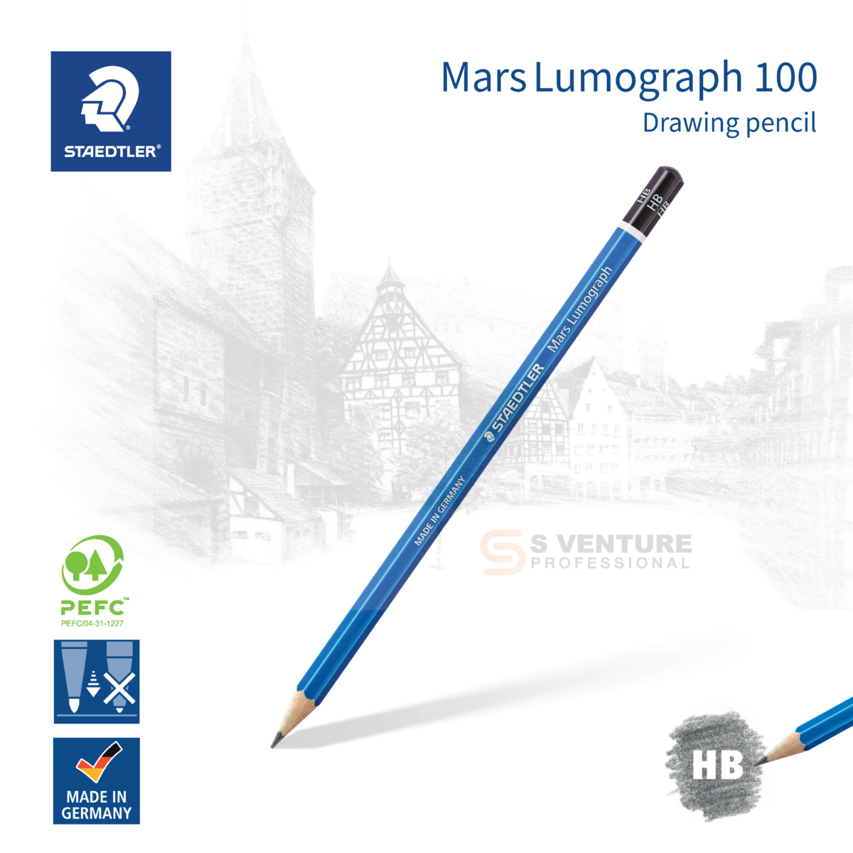 ดินสอ Staedtler รุ่น Mars Lumograph 100 (HB) - S Venture Professional